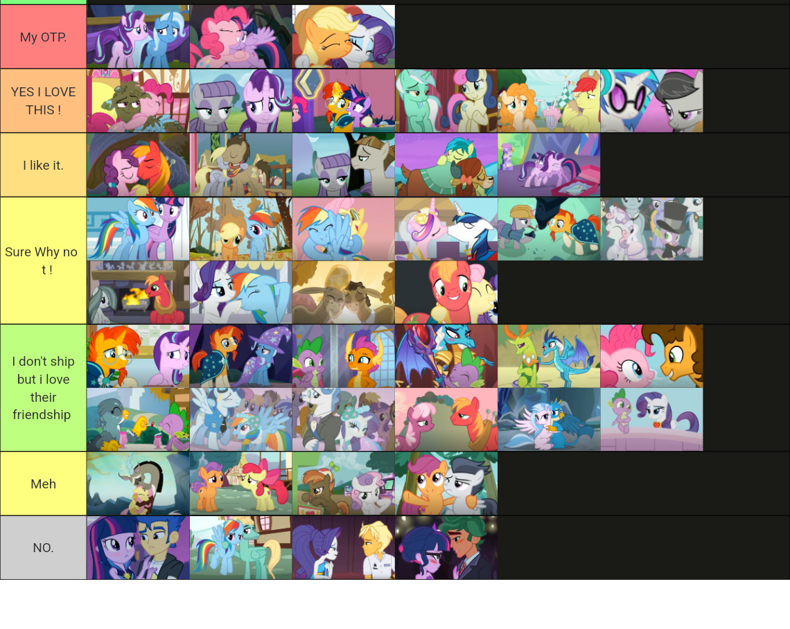 My Little Pony Ships Tier List (Community Rankings) - TierMaker