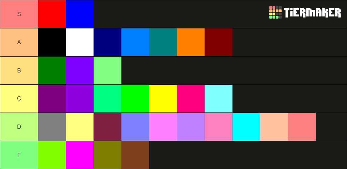 Extended Color Wheel Colors Tier List (Community Rankings) - TierMaker