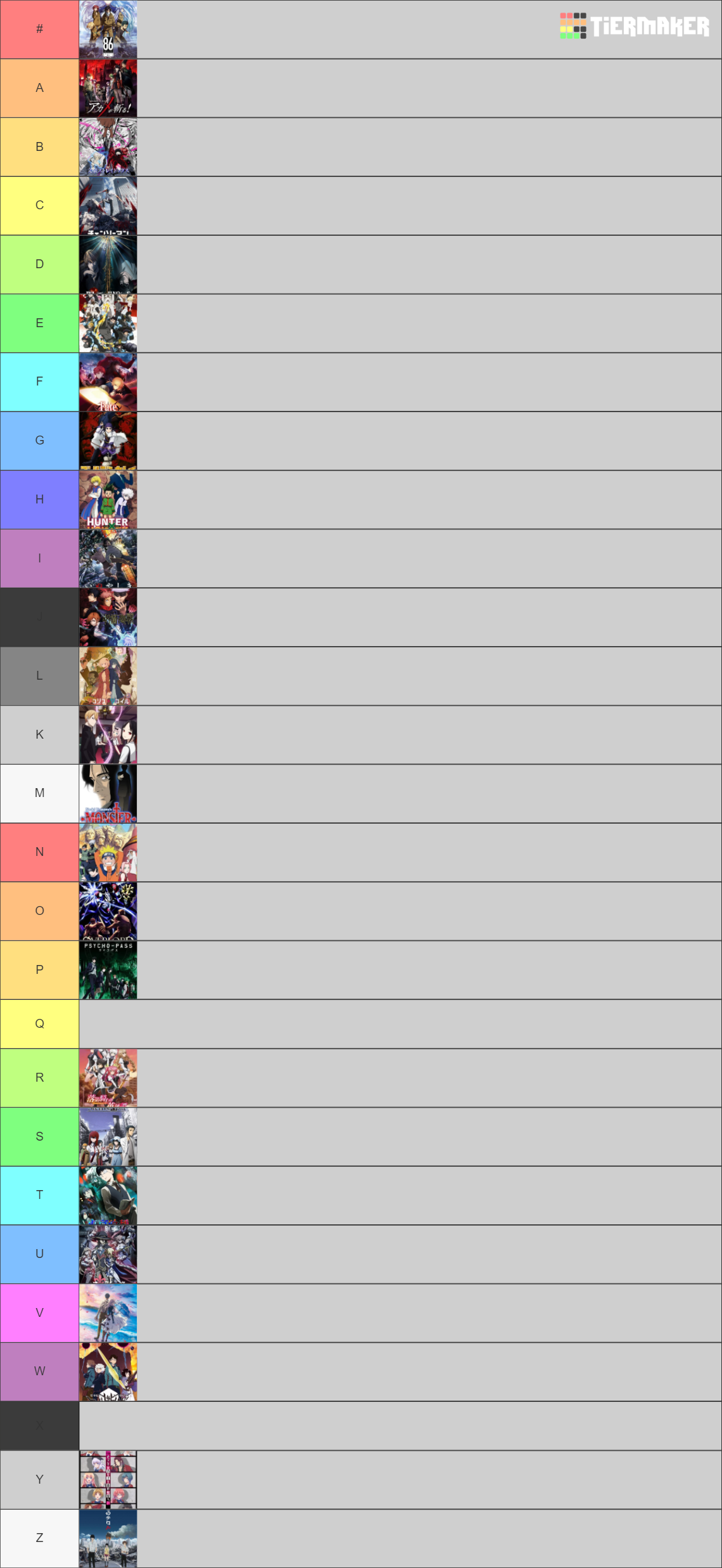 ABC ANIME Tier List (Community Rankings) - TierMaker