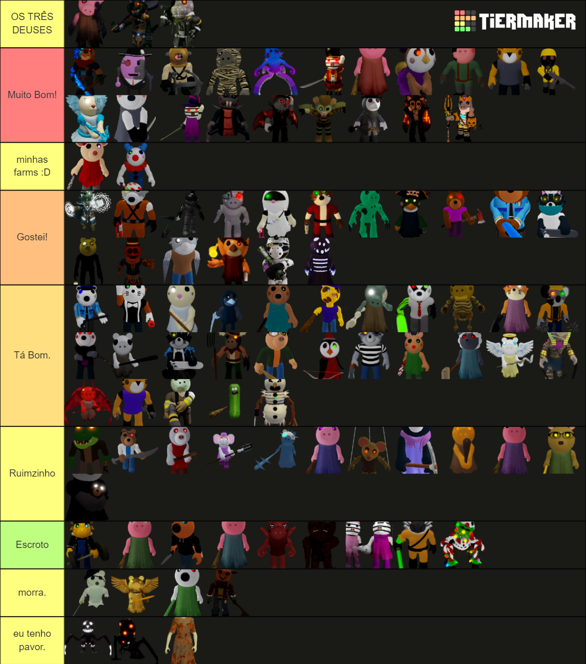 Roblox Piggy all Skins(Up to Season 6) Tier List (Community Rankings ...