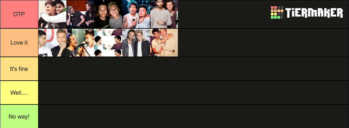 One Direction Ships Tier List (Community Rankings) - TierMaker