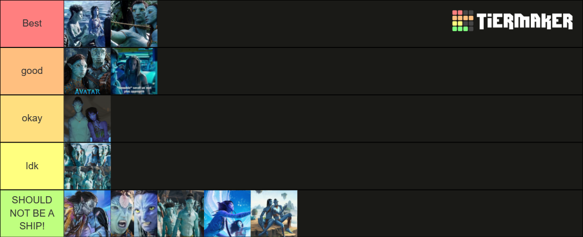 Avatar (James Cameron) ships Tier List (Community Rankings) - TierMaker