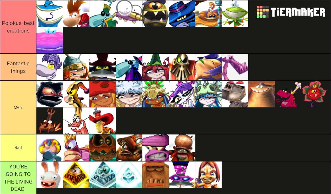 Rayman Characters Tier List (Community Rankings) - TierMaker