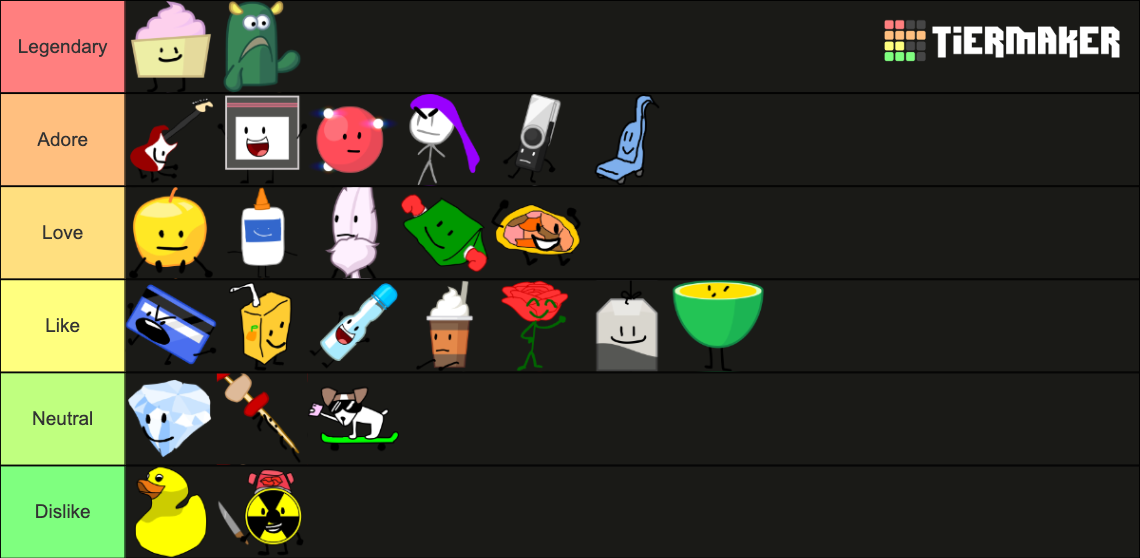 BFDI Mini Characters (all seasons) Tier List (Community Rankings ...