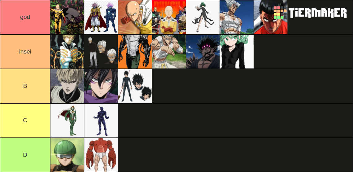 one punch man and one punch man Tier List (Community Rankings) - TierMaker