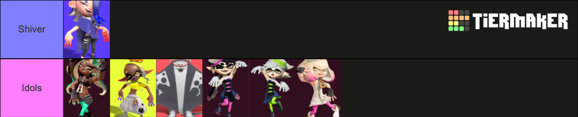 Splatoon Idols Tier List (Community Rankings) - TierMaker
