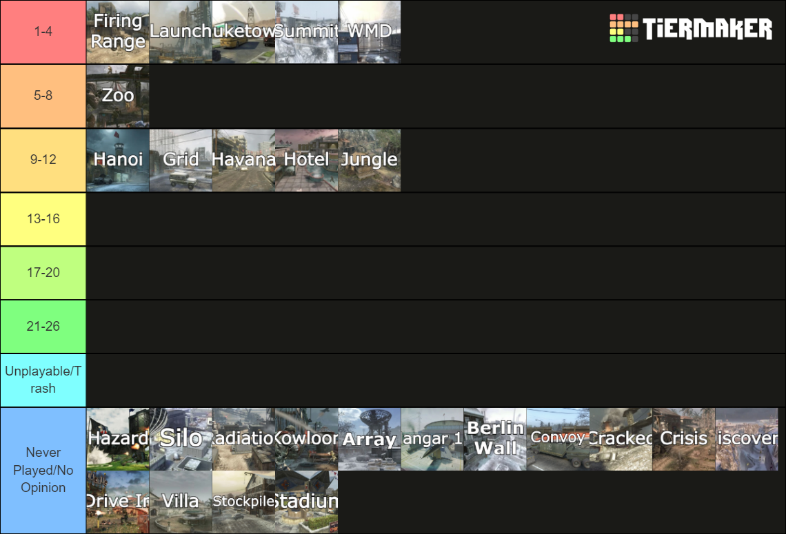 Black Ops 1 Multiplayer Maps w/DLC Tier List (Community Rankings ...
