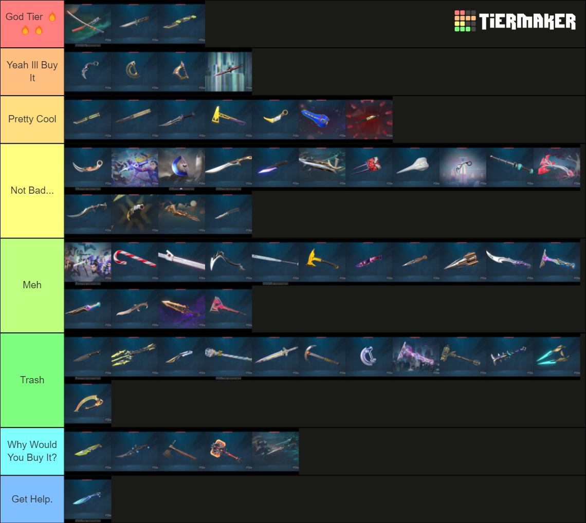 Valornet Knife Skins Tier List (Community Rankings) - TierMaker