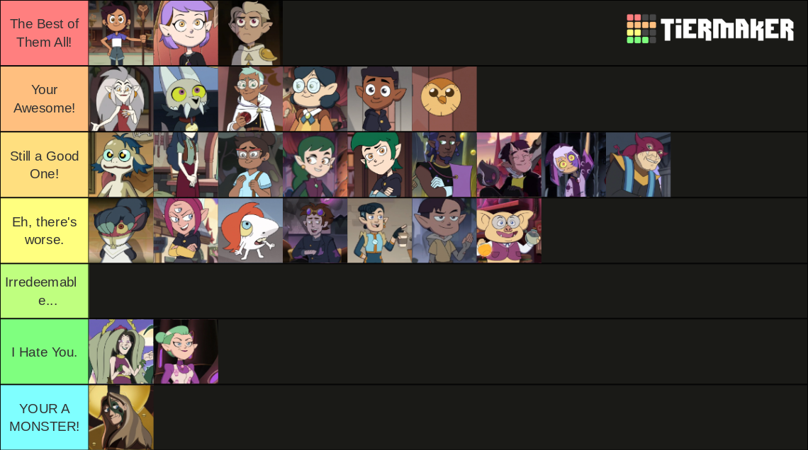The Owl House (All Major Characters) Tier List (Community Rankings ...