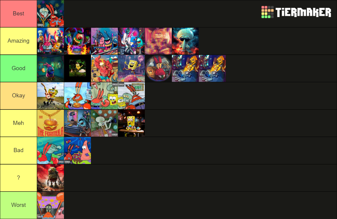 Spongebob ai Tier List (Community Rankings) - TierMaker