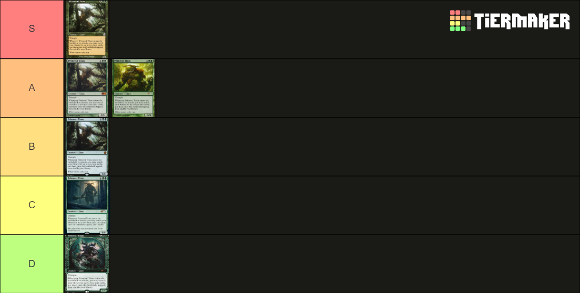 Primeval Titan Art Tier List (Community Rankings) - TierMaker