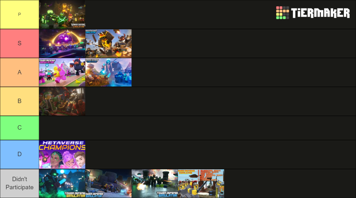 Tower Defense Simulator Events Tier List (Community Rankings) - TierMaker