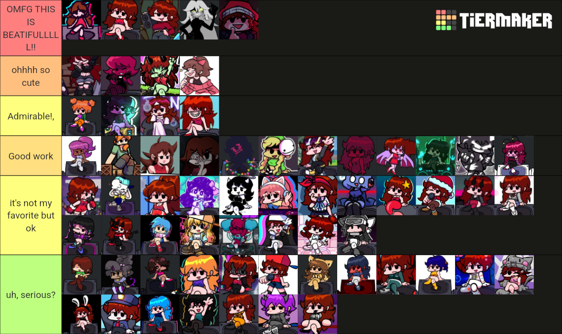 FNF GF SKINS TIERLIST Tier List (Community Rankings) - TierMaker