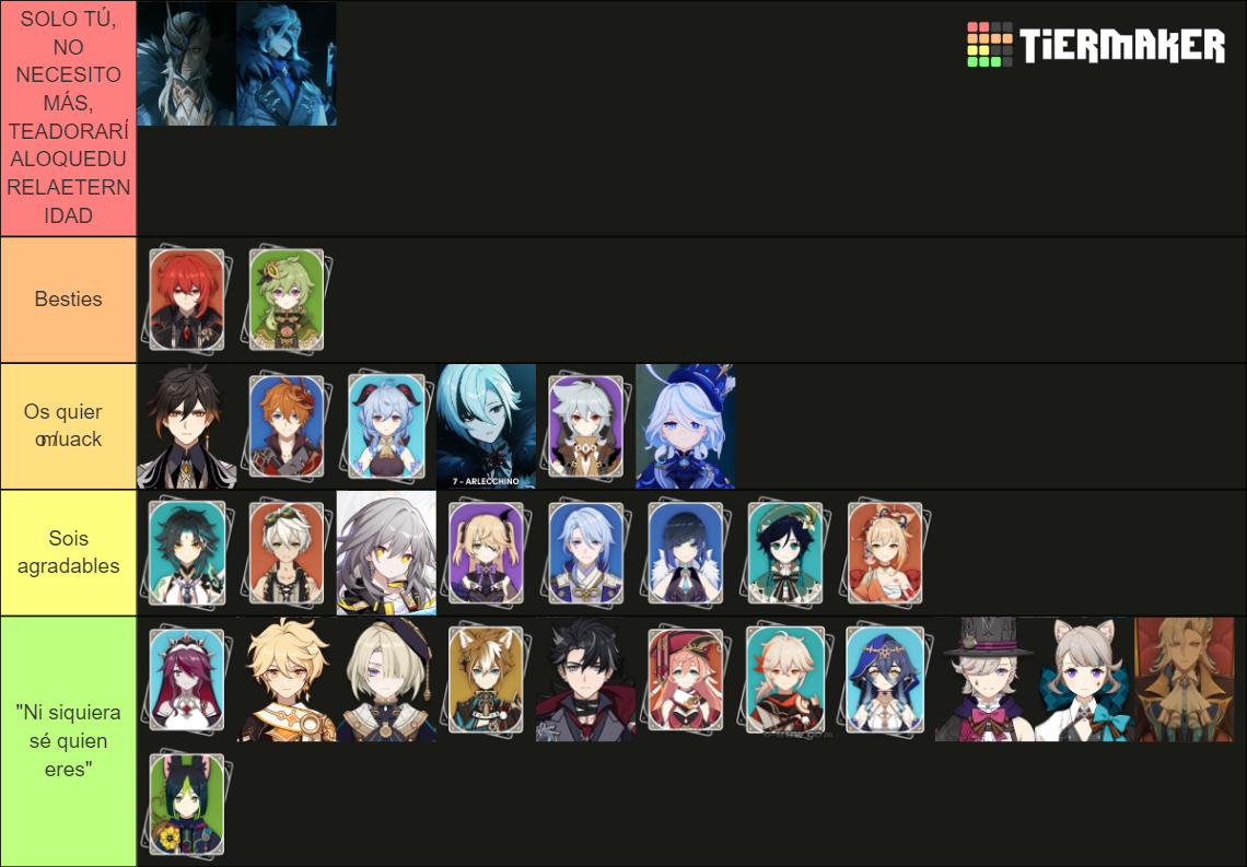 fiesta en mondstadt Tier List (Community Rankings) - TierMaker