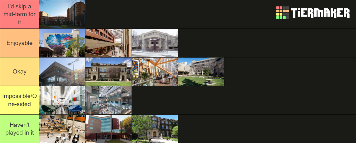 Ualberta Hide And Seek Spots Tier List Community Rankings Tiermaker 8309