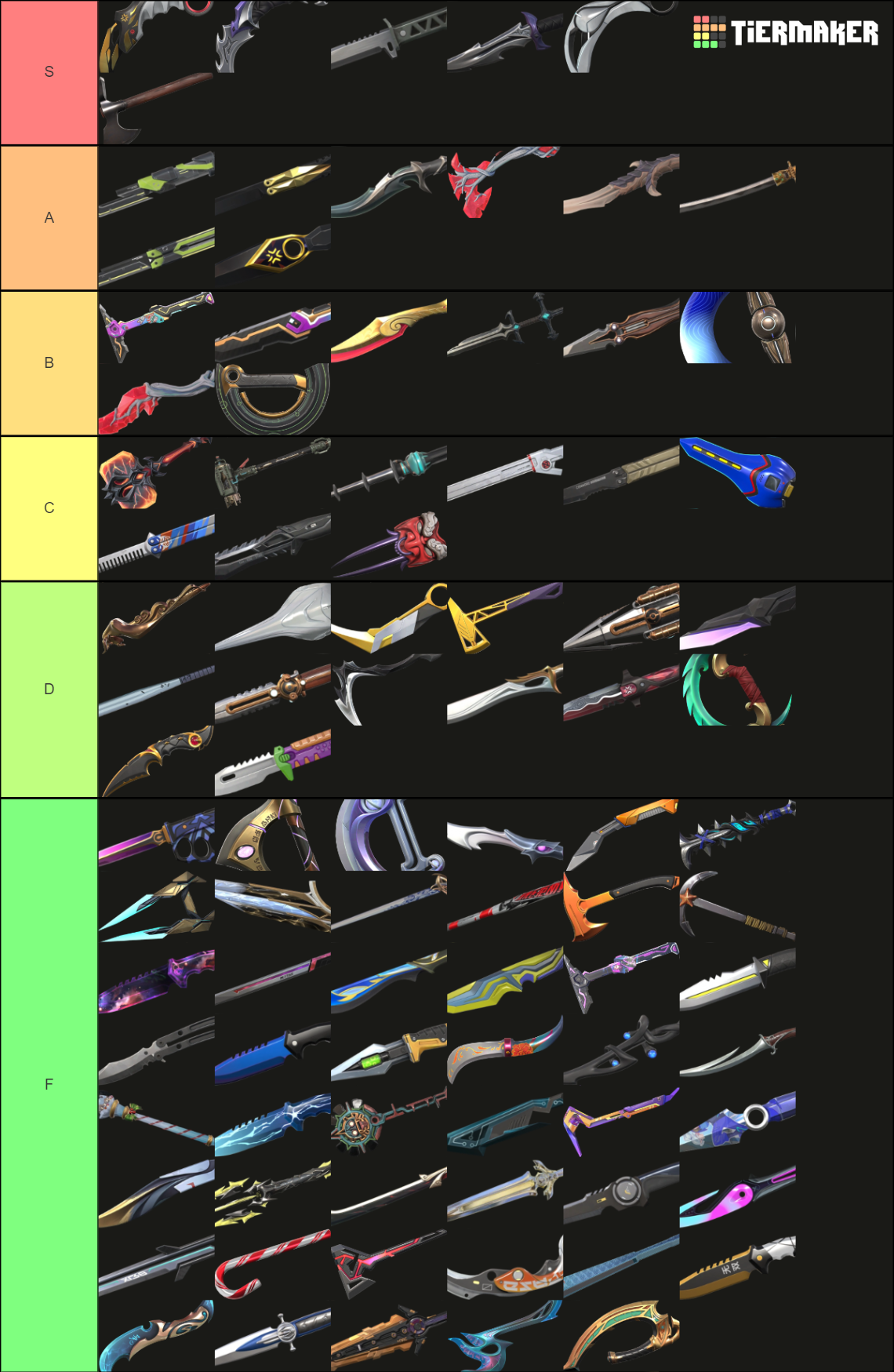 Valorant Melee (as of MK.VII Liberty) Tier List (Community Rankings ...