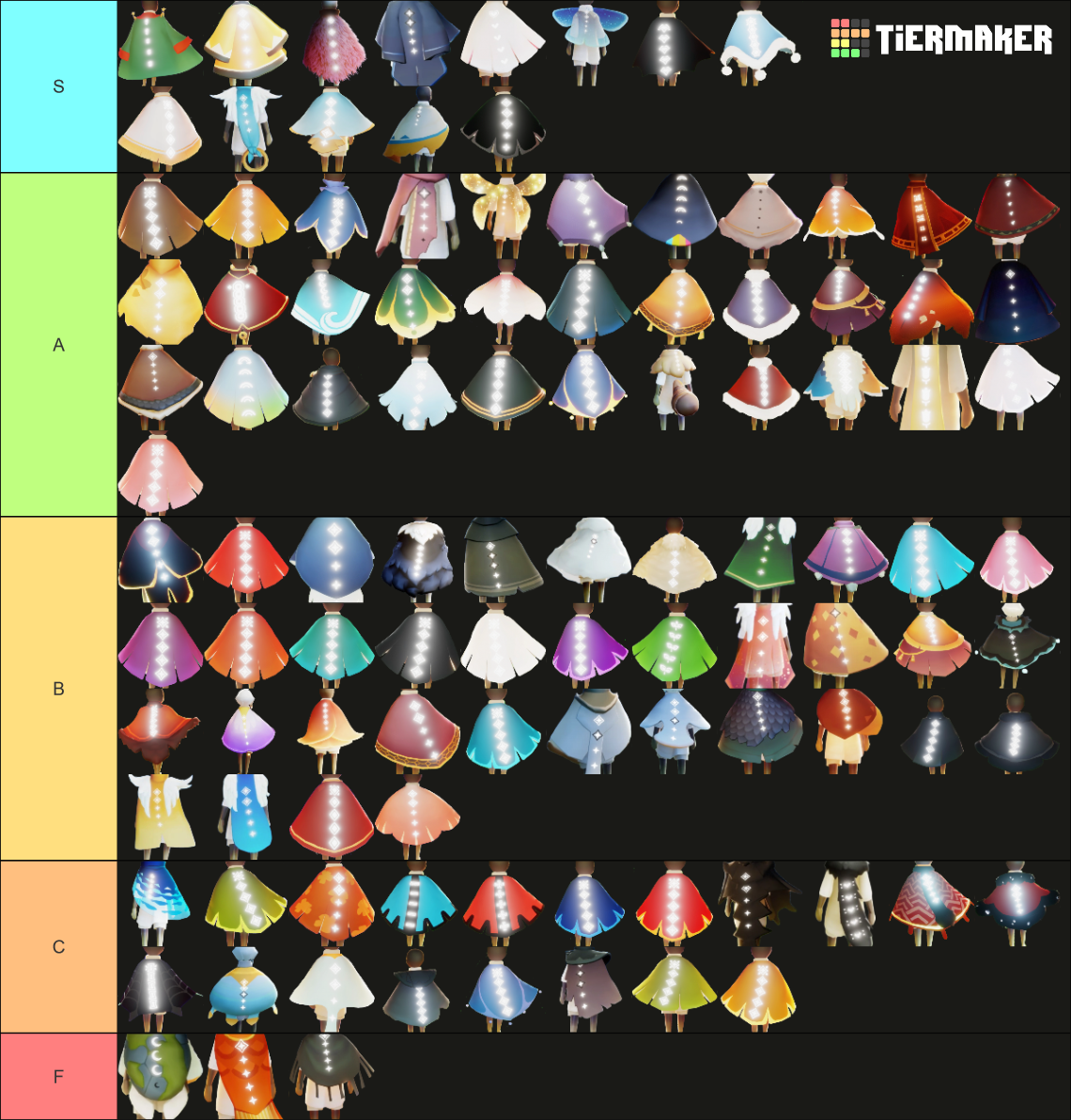 Sky COTL Capes (Until Moments) Tier List (Community Rankings) - TierMaker