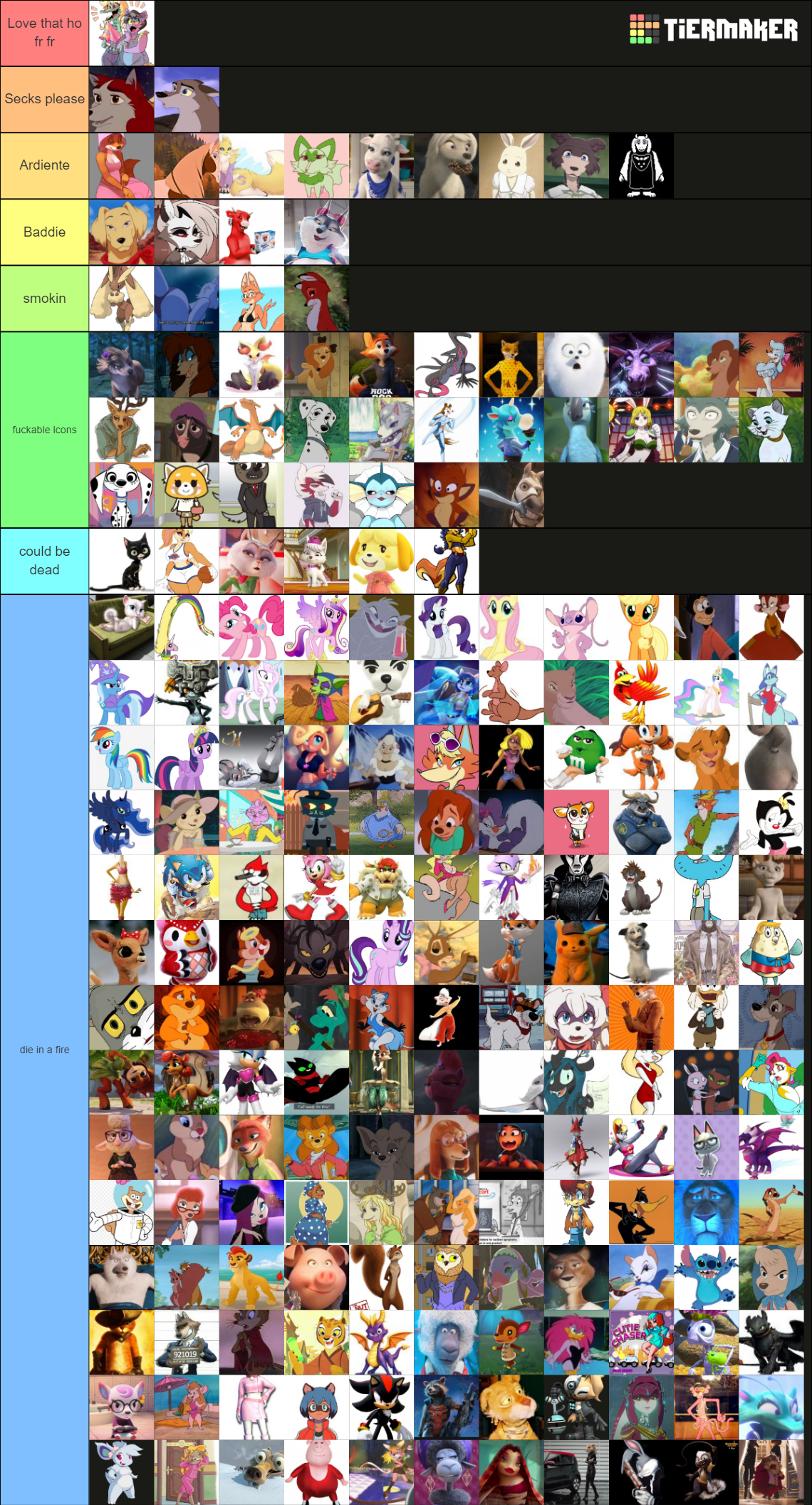 Furry Waifus Tier List (Community Rankings) - TierMaker