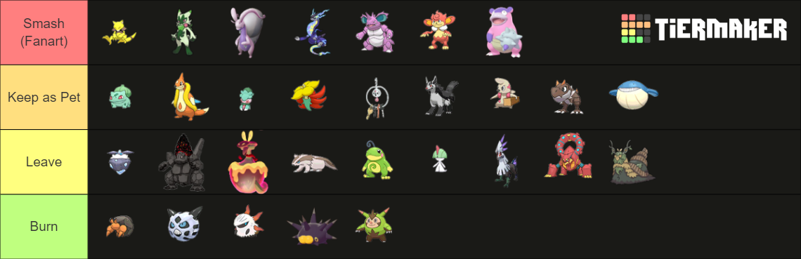 Pokemon Smash/Pass/More Tier List (Community Rankings) - TierMaker