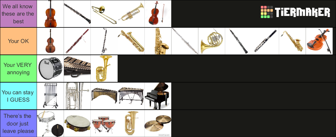 Instruments Tier List (Community Rankings) - TierMaker