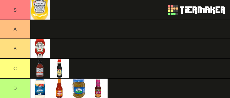 Condiment Tiers Tier List (Community Rankings) - TierMaker