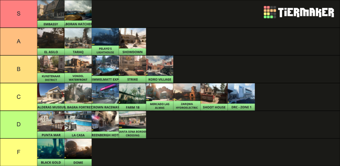 MW2 Maps Tier List (Community Rankings) - TierMaker