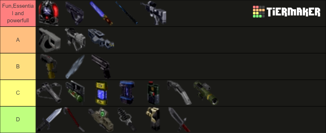 Deus Ex (2000) weapons Tier List (Community Rankings) - TierMaker