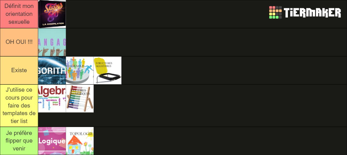Cours d'info ou maths de l'ens Tier List (Community Rankings) - TierMaker
