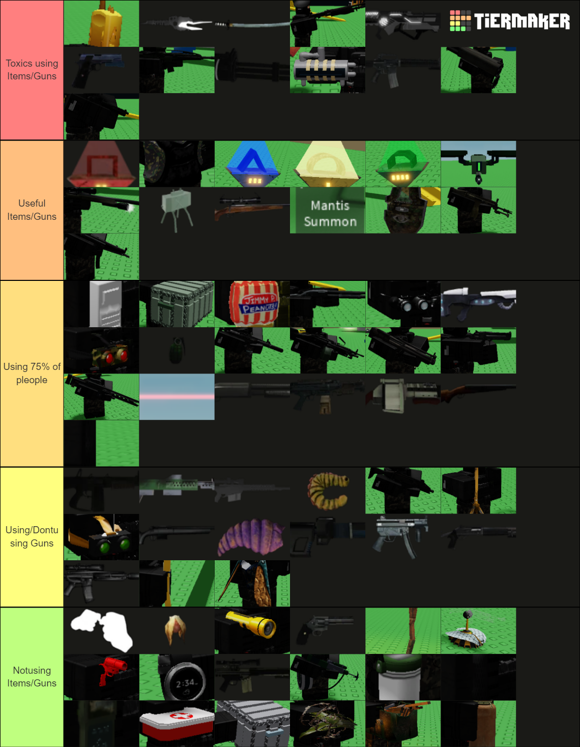 Isle Sandbox weapons Tier List (Community Rankings) - TierMaker