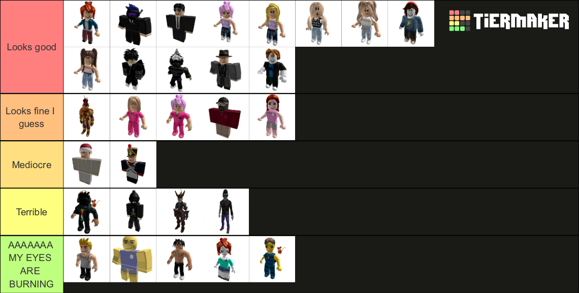 of Random Roblox Avatars Tier List (Community Rankings) - TierMaker