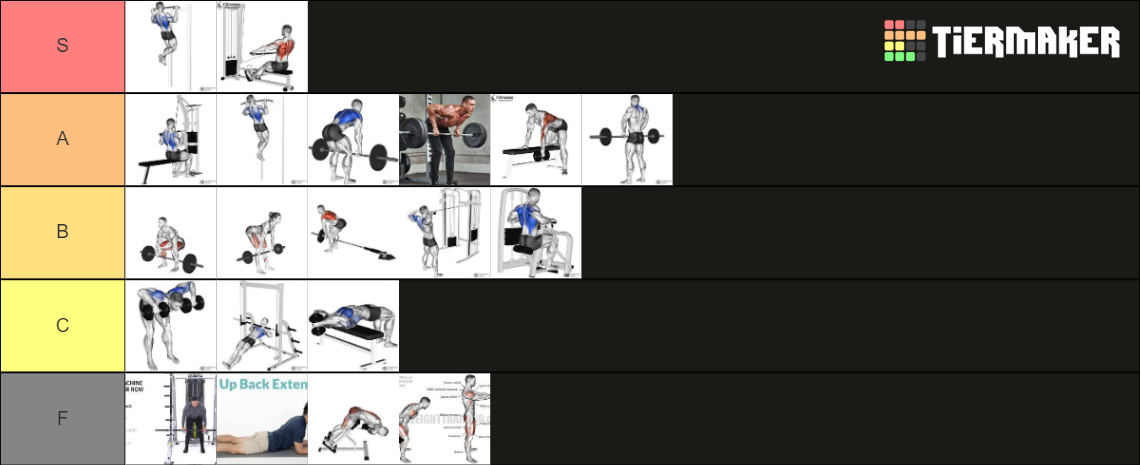 Top 20 back exercises Tier List (Community Rankings) - TierMaker
