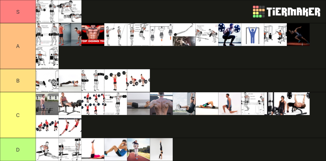 Gym exercises Tier List (Community Rankings) - TierMaker