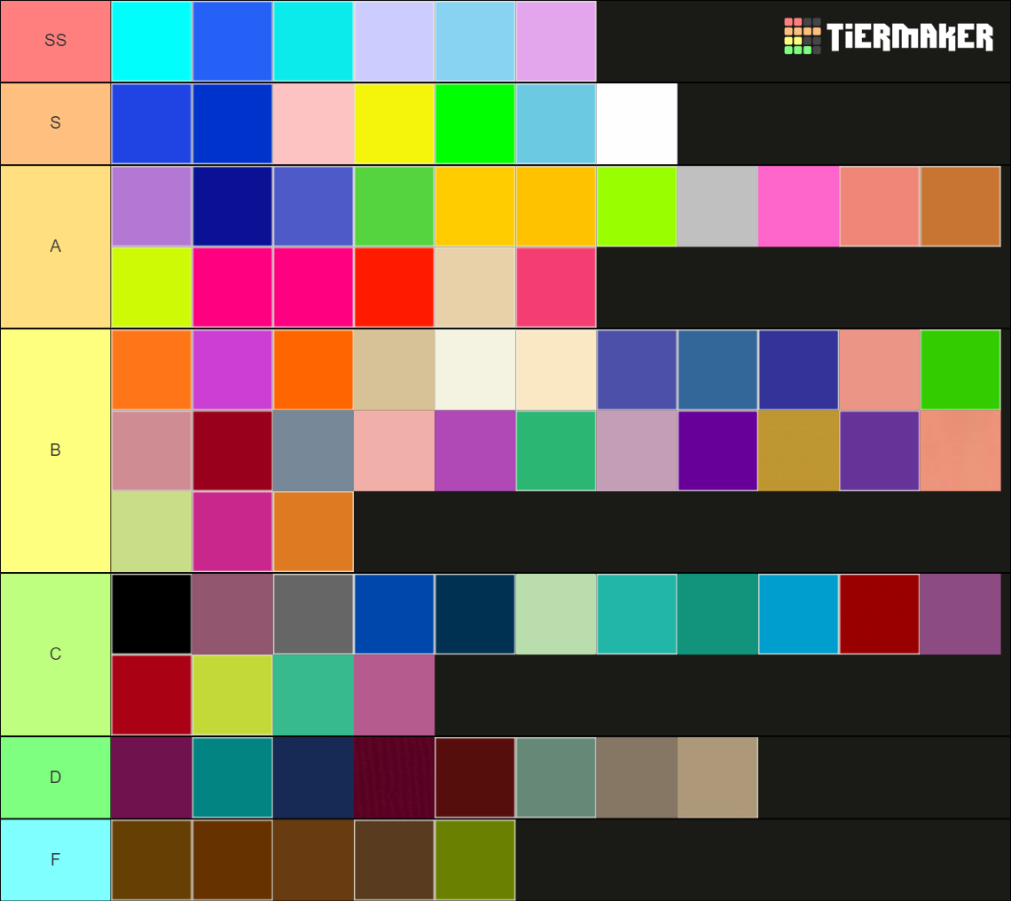 Colors Tier List (Community Rankings) - TierMaker