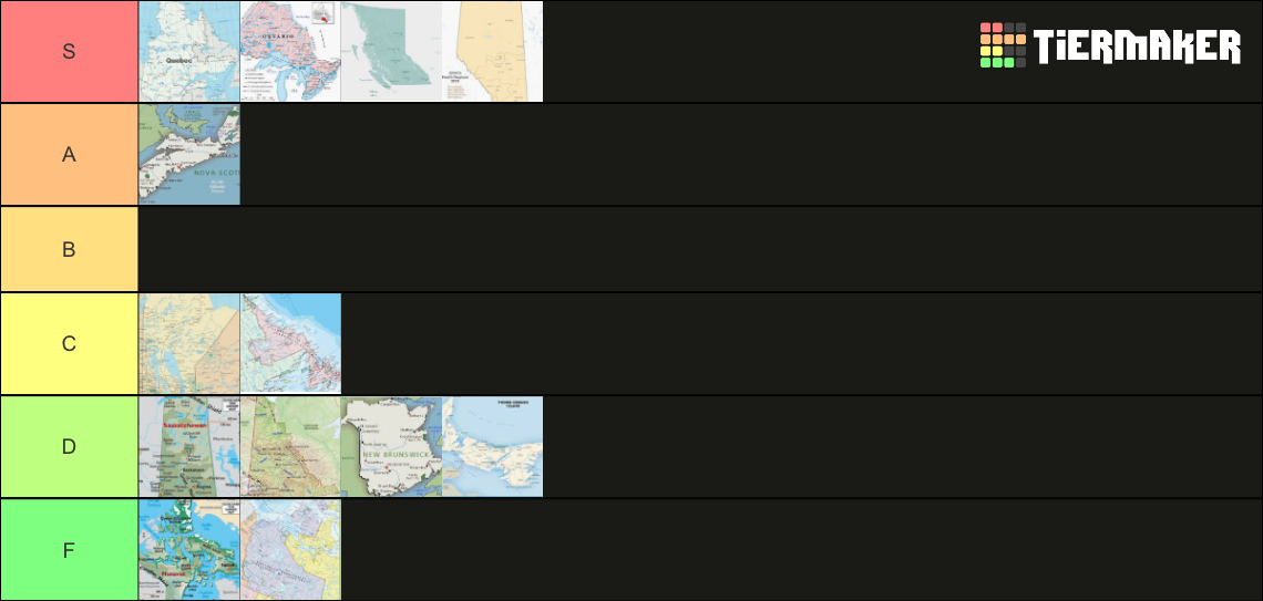 Canada Provinces and Territories Tier List (Community Rankings) - TierMaker