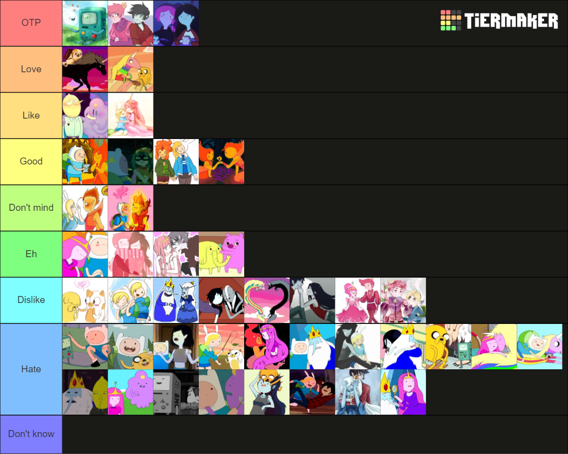 Adventure Time ships/couples Tier List (Community Rankings) - TierMaker
