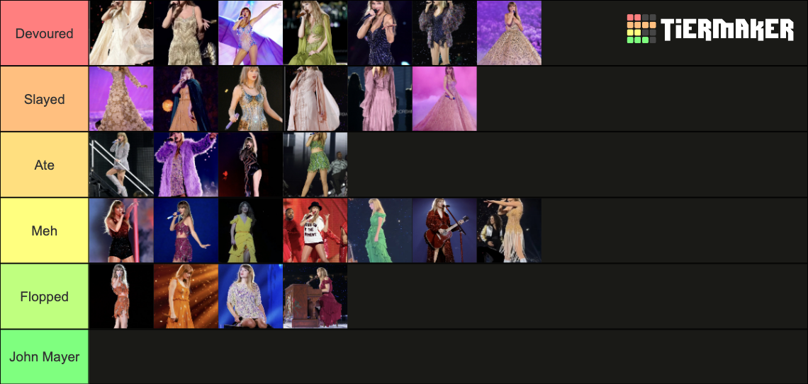 Rank Taylor Swift Eras Tour Outfits! Tier List (Community Rankings ...