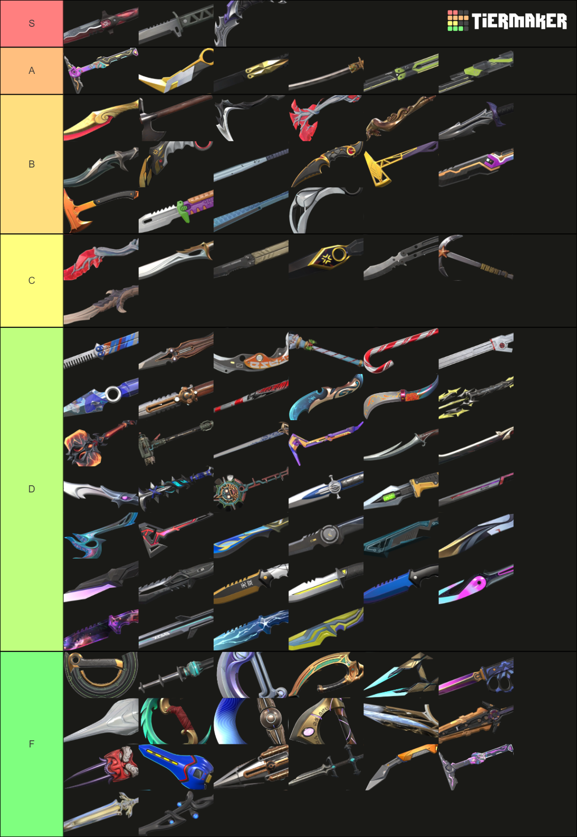 Valorant Melee (as of MK.VII Liberty) Tier List (Community Rankings ...
