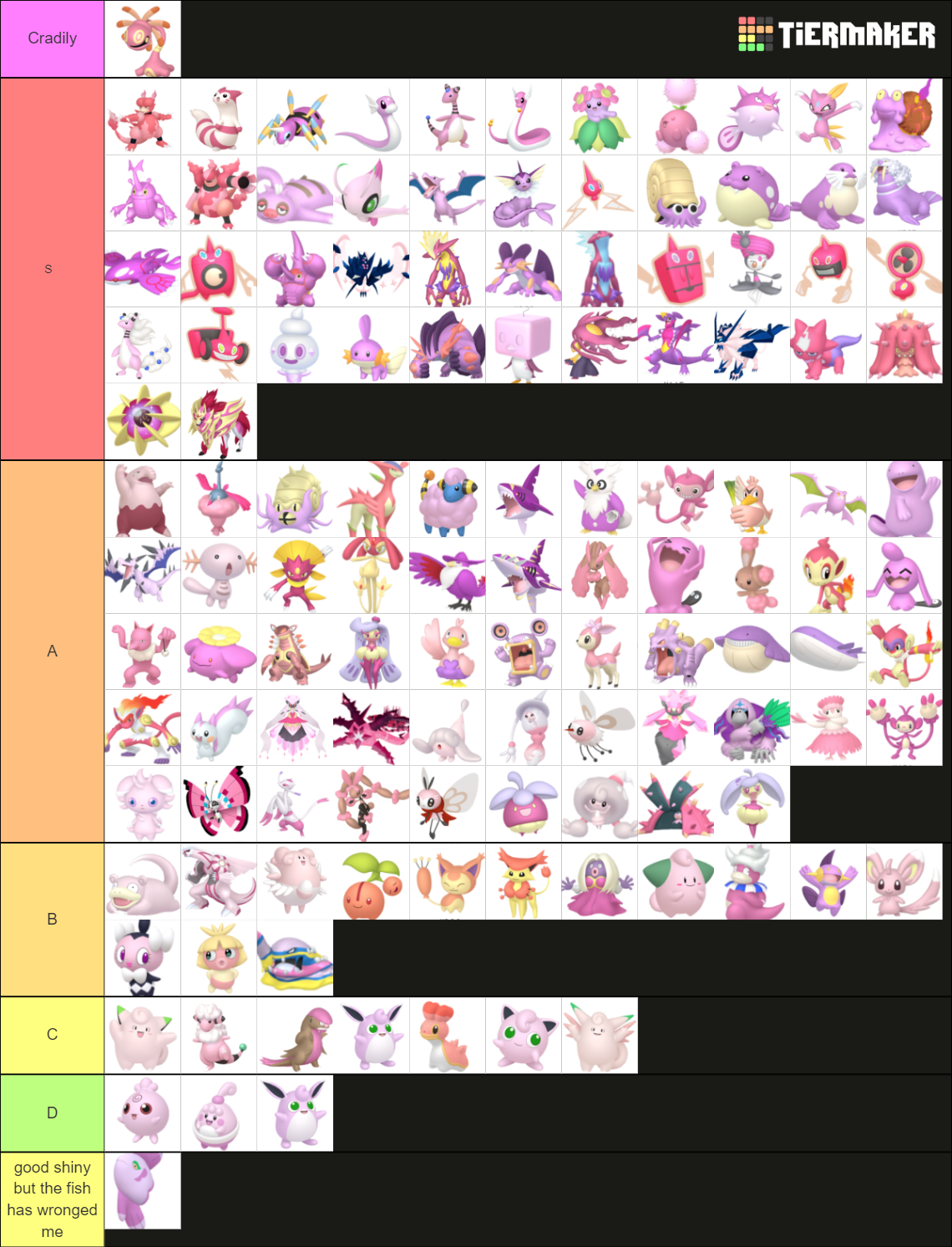 "pink" shiny pokemon Tier List (Community Rankings) - TierMaker