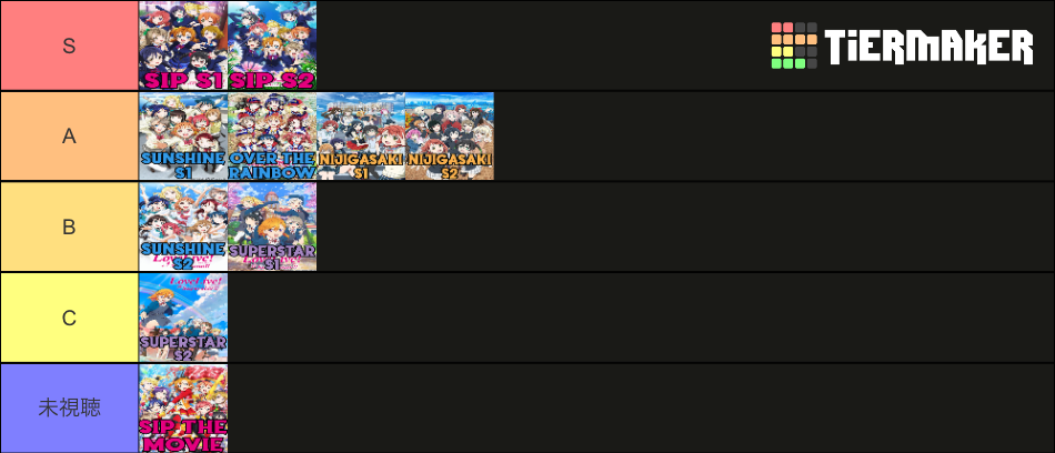 Love Live! all series Tier List (Community Rankings) - TierMaker