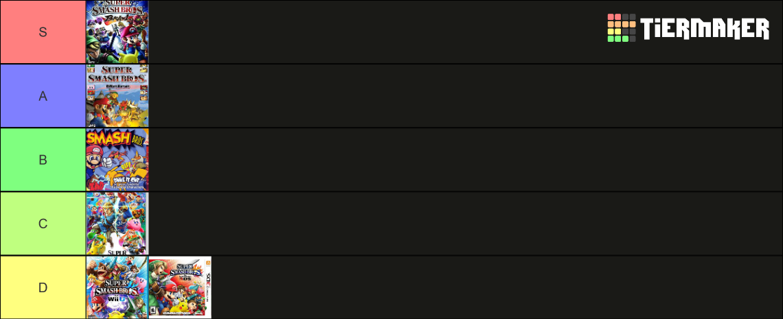 Super Smash Bros Games Tier List (Community Rankings) - TierMaker