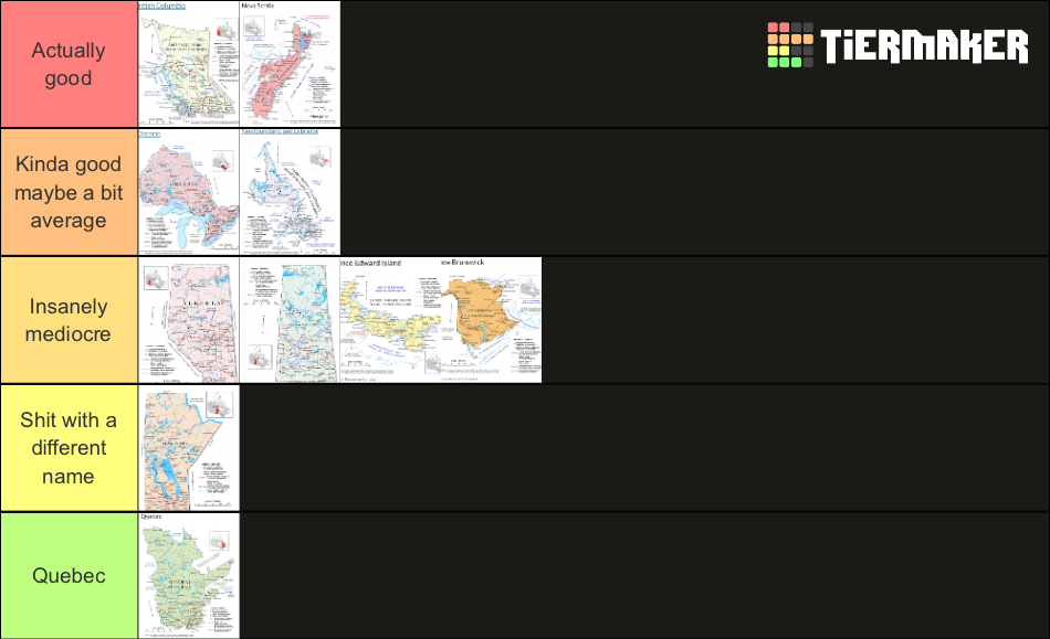 Provinces of Canada Tier List (Community Rankings) - TierMaker