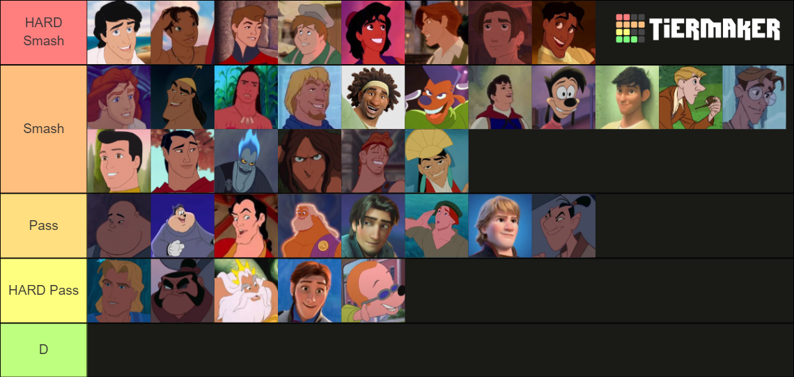 Smash or Pass: Disney Men Tier List (Community Rankings) - TierMaker