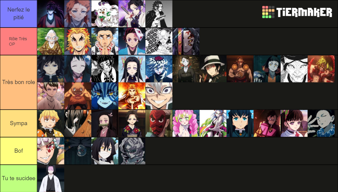 Demon Slayer UHC V4 Tier List (Community Rankings) - TierMaker