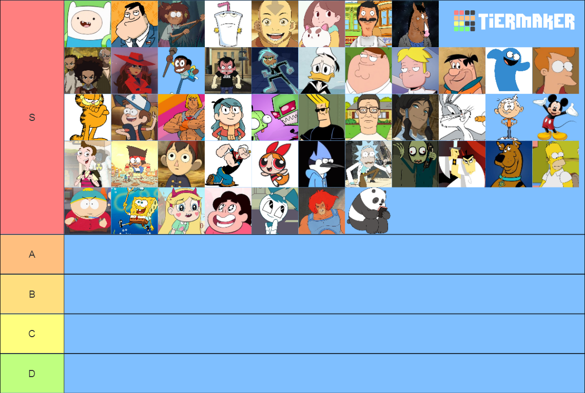 BEST CARTOON TIER LIST Tier List (Community Rankings) - TierMaker