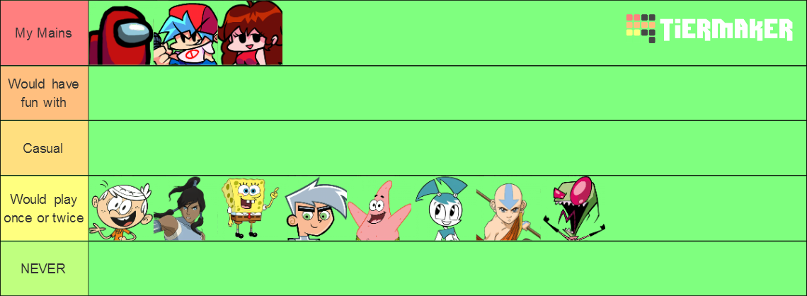 Nickelodeon VS Newgrounds Roster Tier List (Community Rankings) - TierMaker