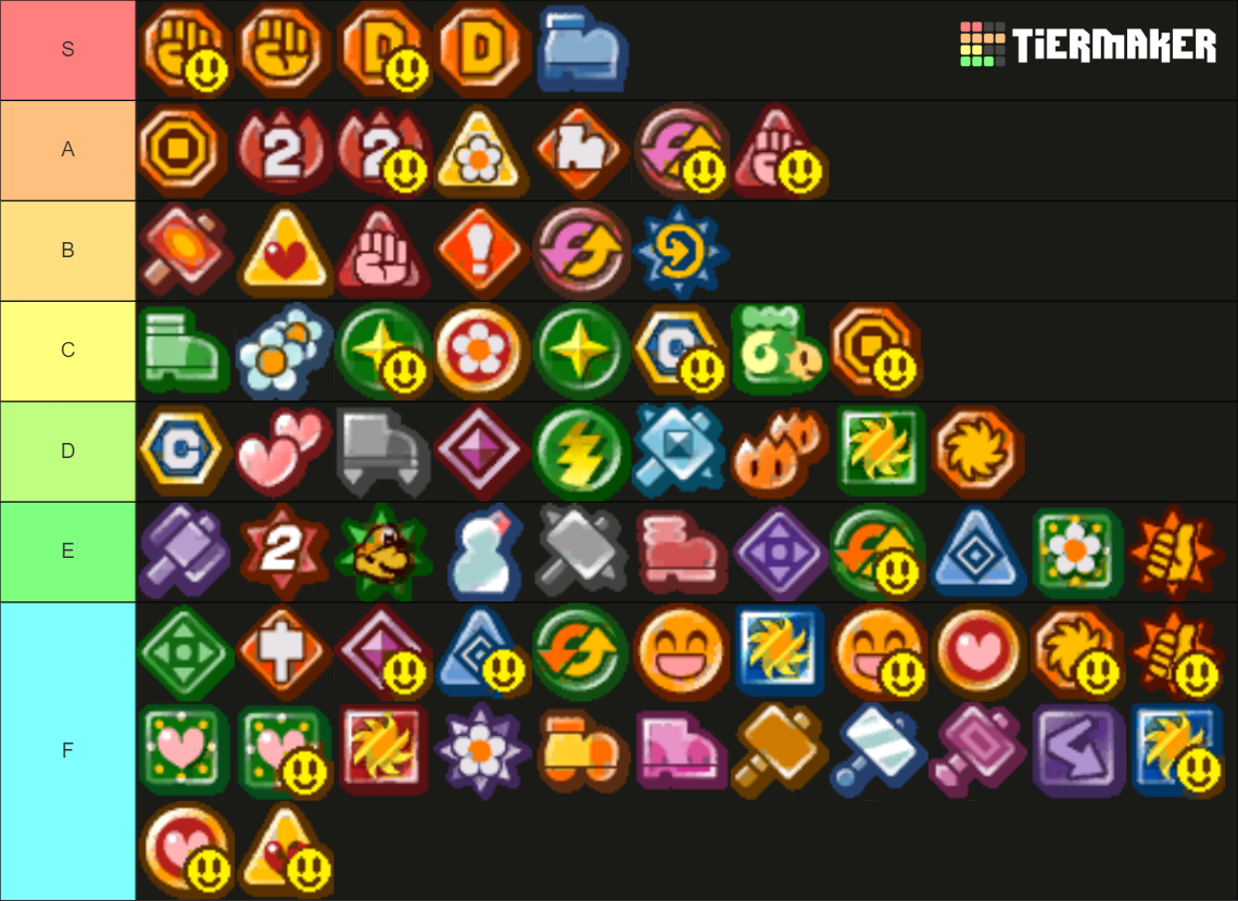 Paper Mario TTYD Badges Tier List (Community Rankings) - TierMaker