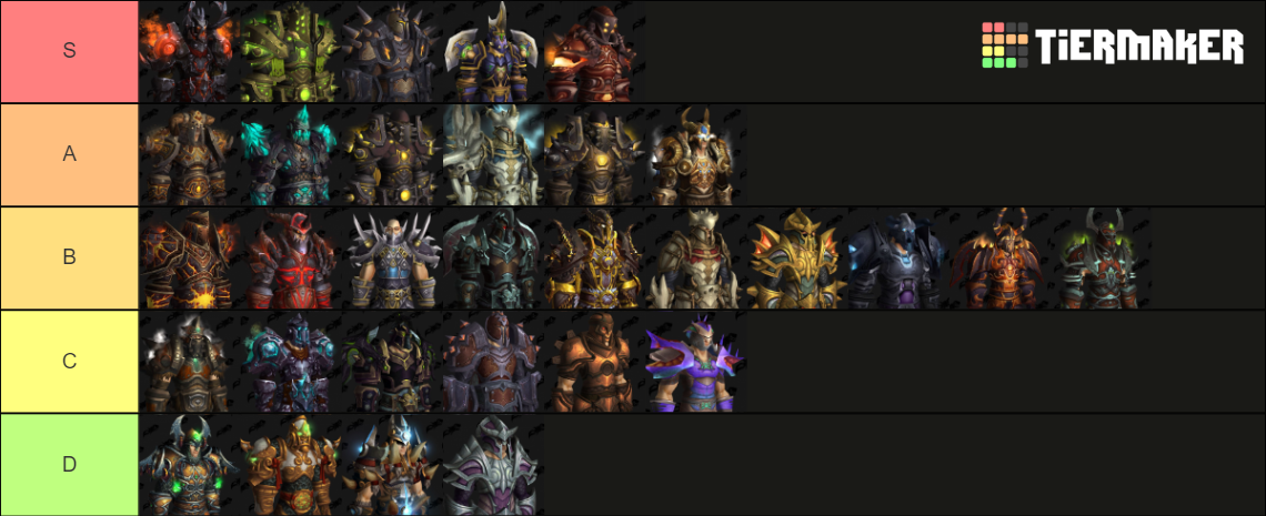 WoW Warrior Tier Sets Tier List (Community Rankings) - TierMaker