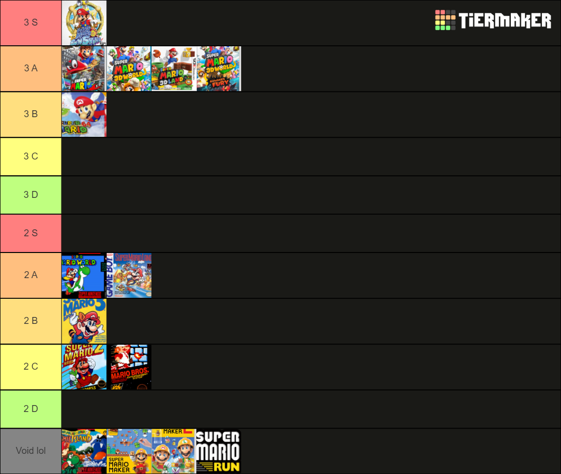 Mainline Super Mario Bros. Games Tier List (Community Rankings) - TierMaker