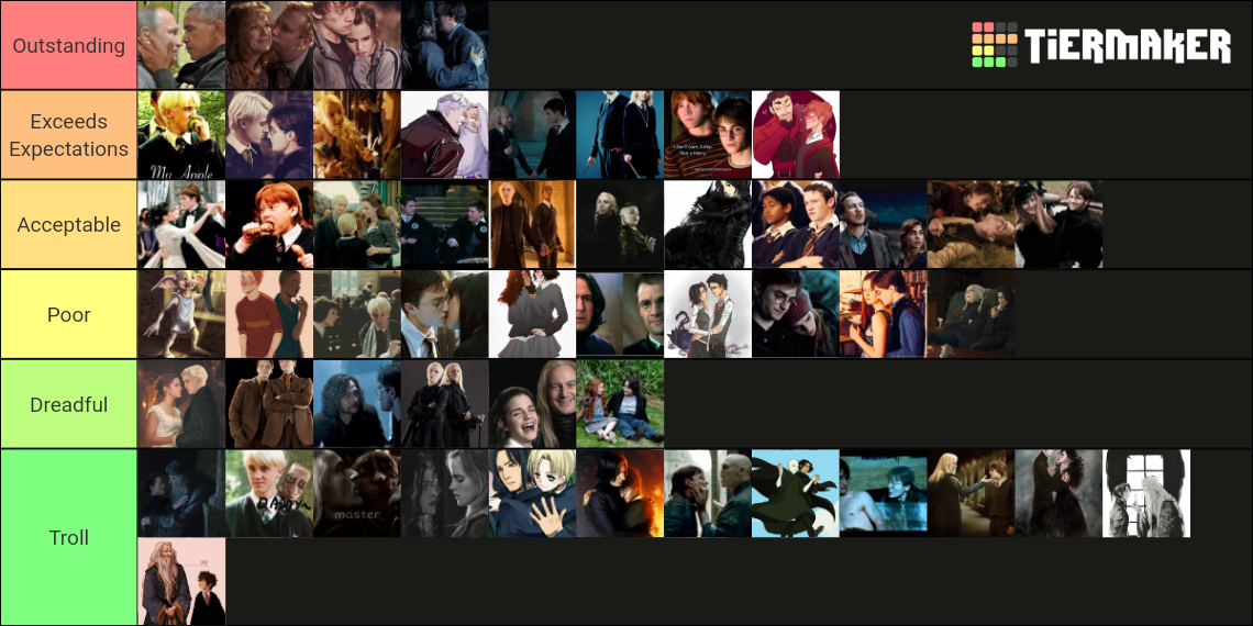 Harry Potter ships Tier List (Community Rankings) - TierMaker