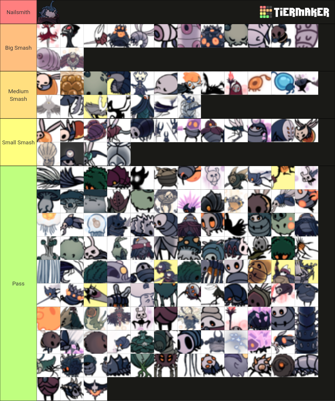 Smash or Pass with Hollow Knight Enemies Tier List (Community Rankings ...